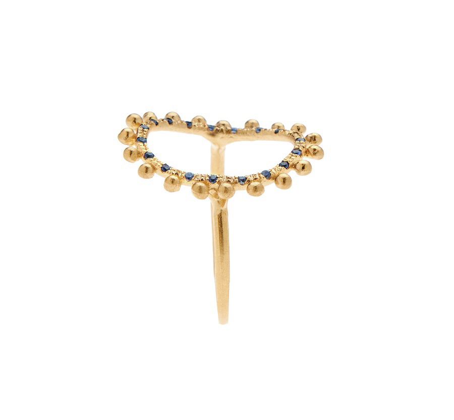 QUEEN - Solid Gold Ring, Blue Sapphires | Danai Giannelli