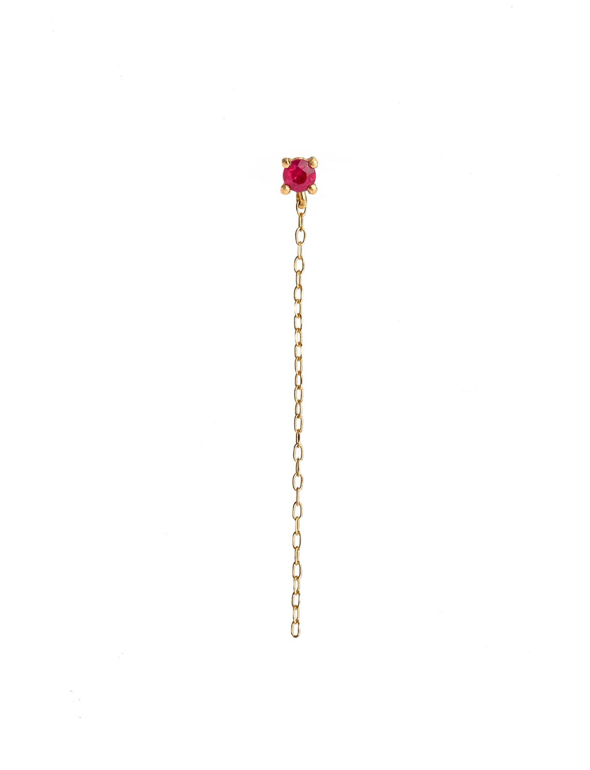 LITTLE RUBY - Solid Gold Long Earrings | Danai Giannelli