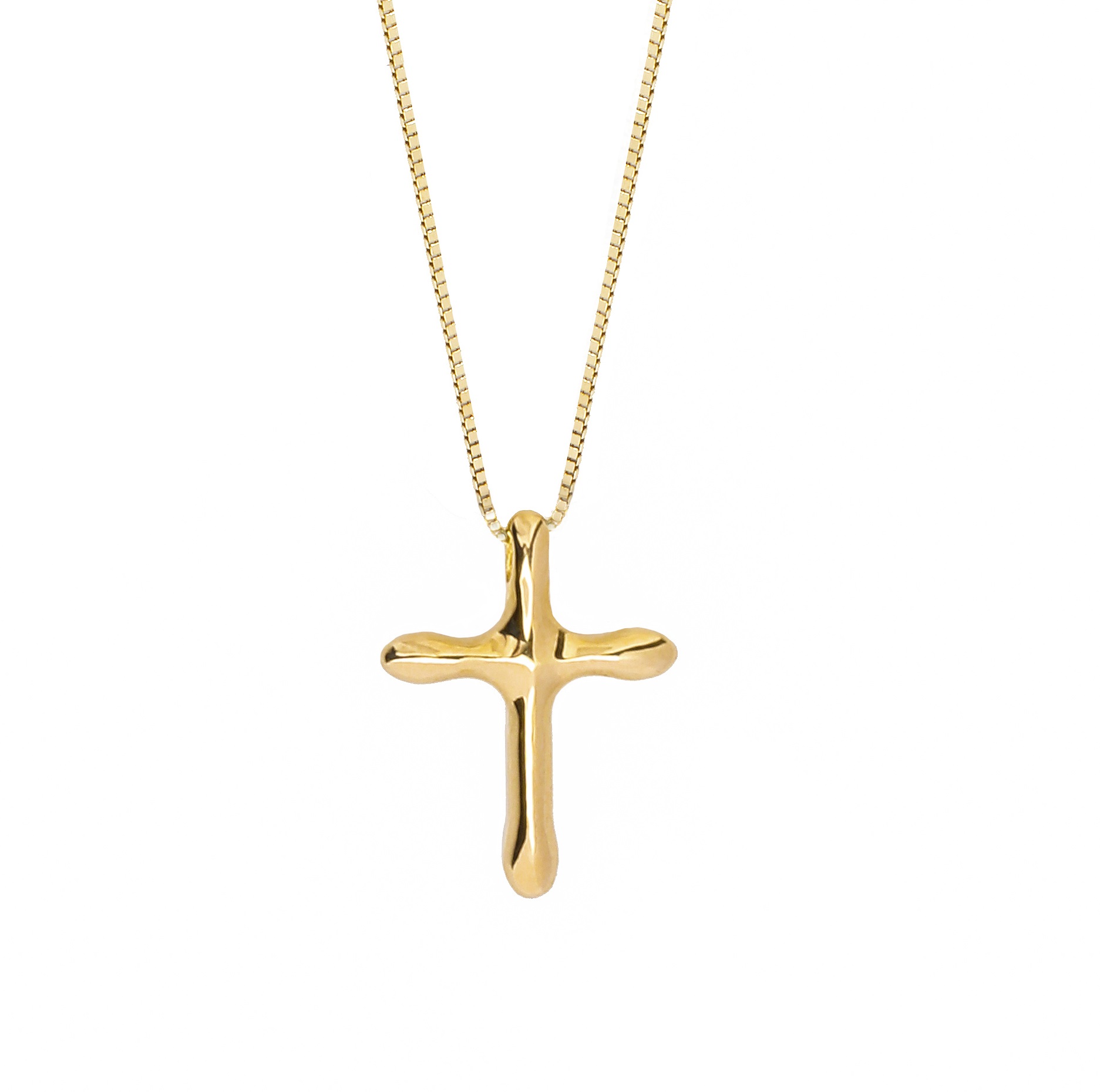 Handmade Curvy Cross - Solid Gold | Danai Giannelli
