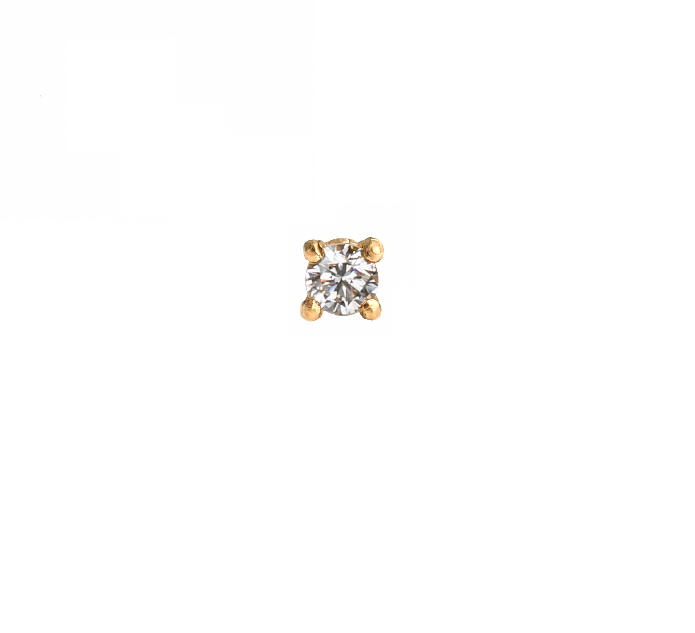 LITTLE WHITE DIAMOND - Solid Gold Earrings | Danai Giannelli